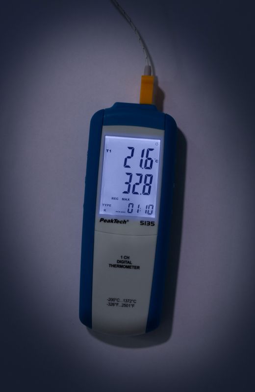 «PeakTech® P 5135» Digital-Thermometer 1 CH, -200...+1372°C | P 5135