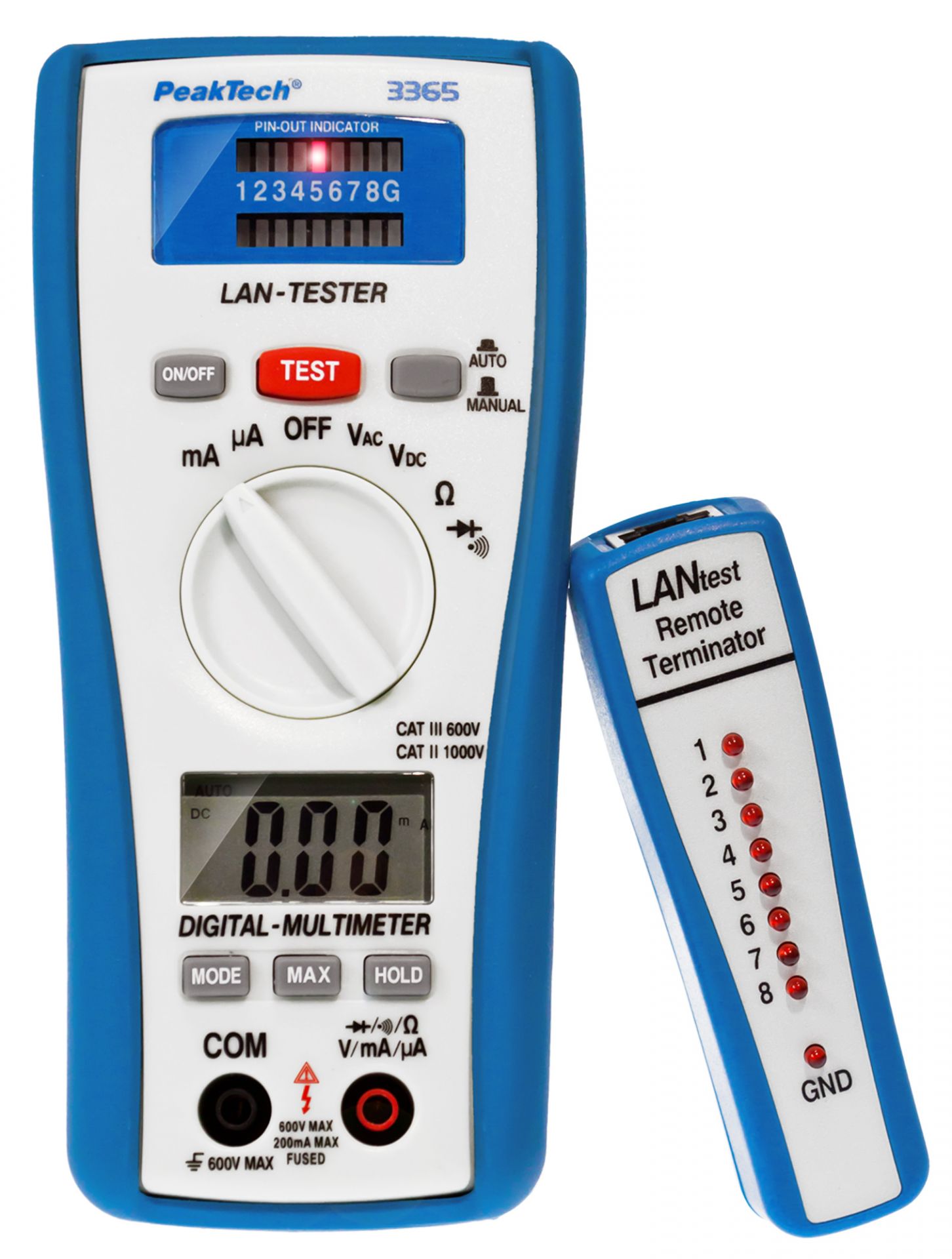 «PeakTech® P 3365» Digital multimeter, 2,000 counts, with LAN tester ...