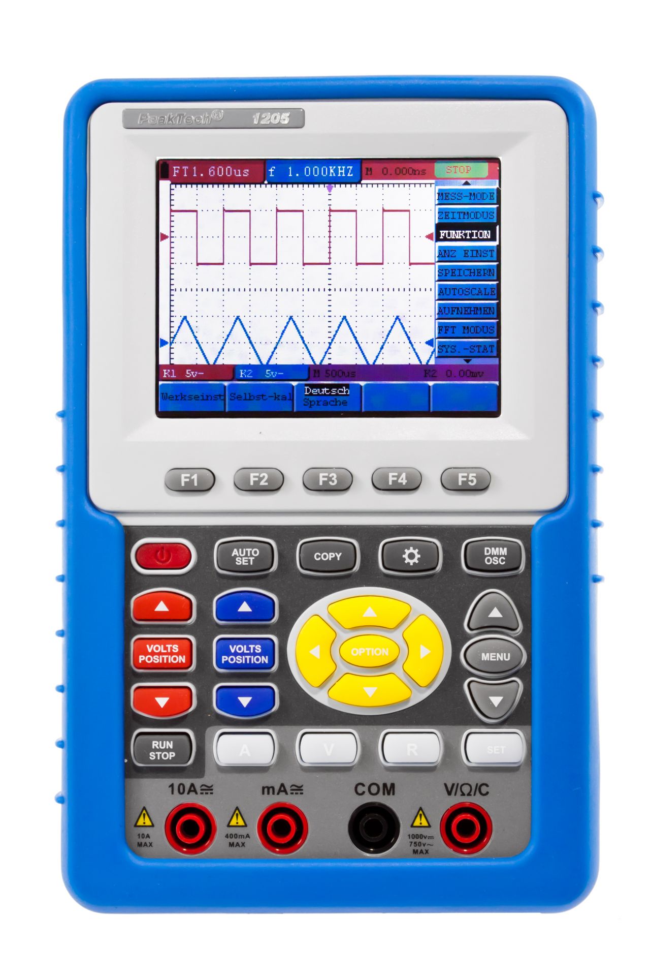 «PeakTech® P 1205» 20 MHz / 2 CH, 100 MS / s handheld oscilloscope | P 1205